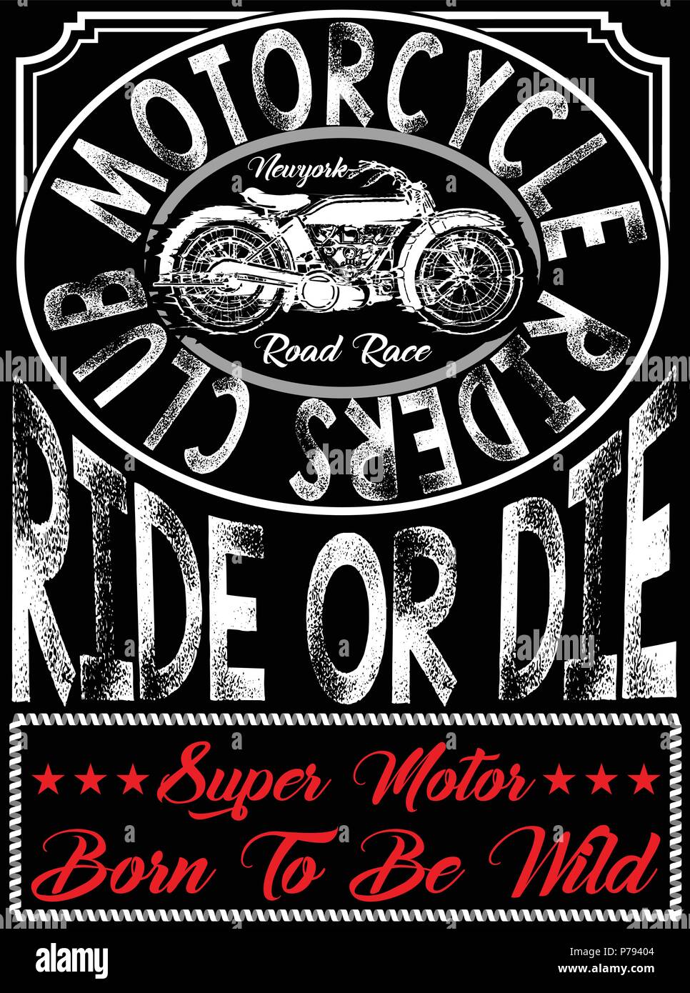 Motorcycle poster tee graphic Stock Vector Image & Art - Alamy