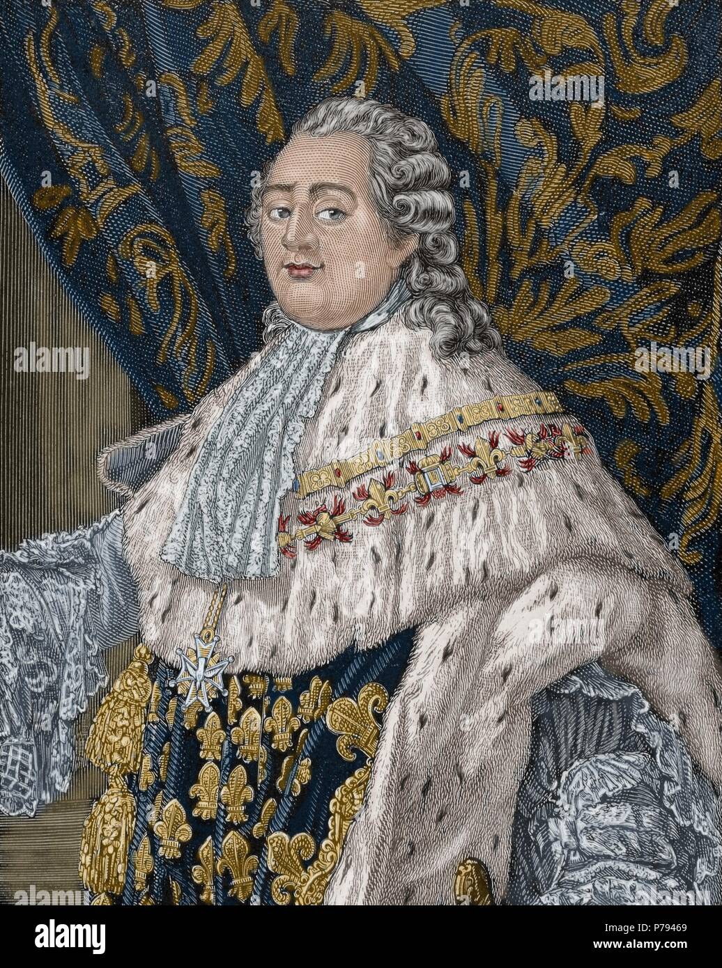 Louis XVI (1754-1793). King of France. Portrait. Detail. Engraving ...