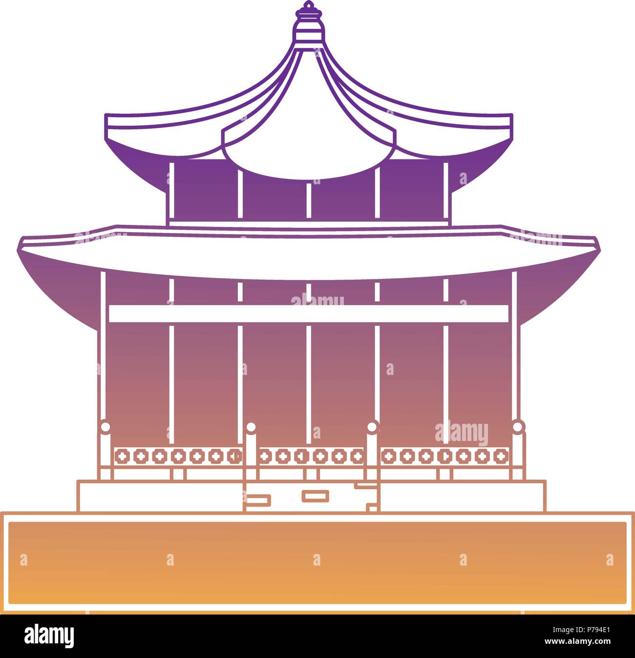 South korea design with palace landmark icon over white background ...