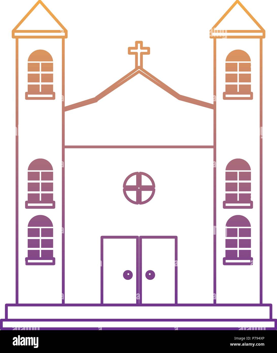church building icon over white background, vector illustration Stock ...