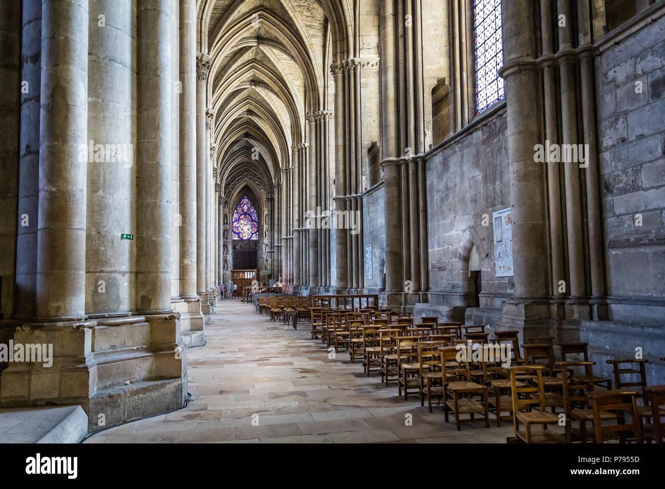 Interior of Reims Cathedral, Reims, Burgundy, France taken on 29 June ...