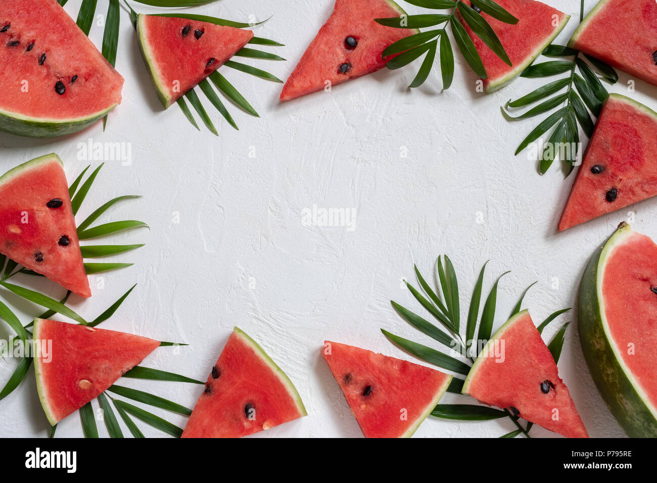 Sliced watermelon on white background. Summer concept Stock Photo - Alamy