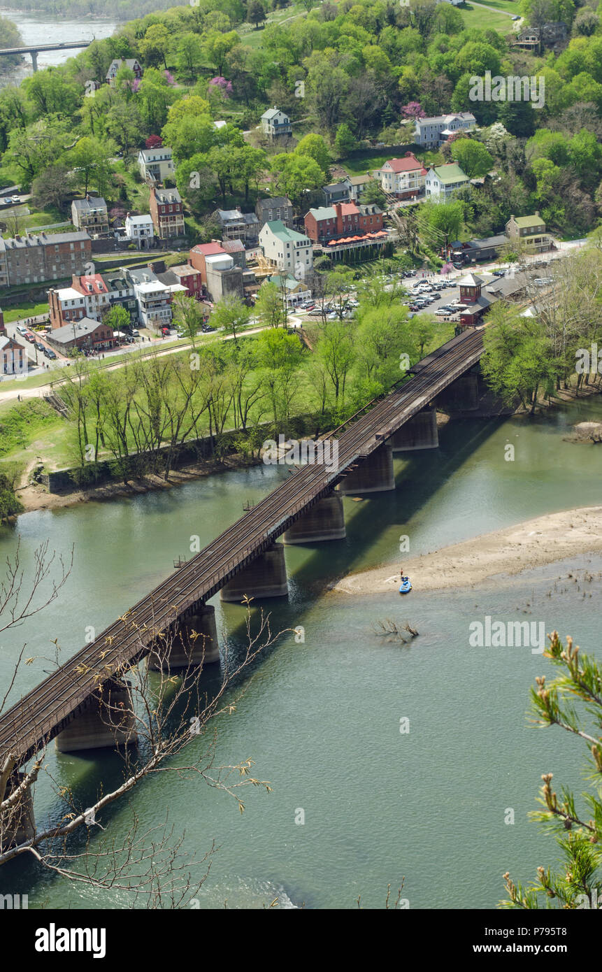 Harper`s Ferry Skyline From A Mountain. Park, bridge Stock Photo - Alamy