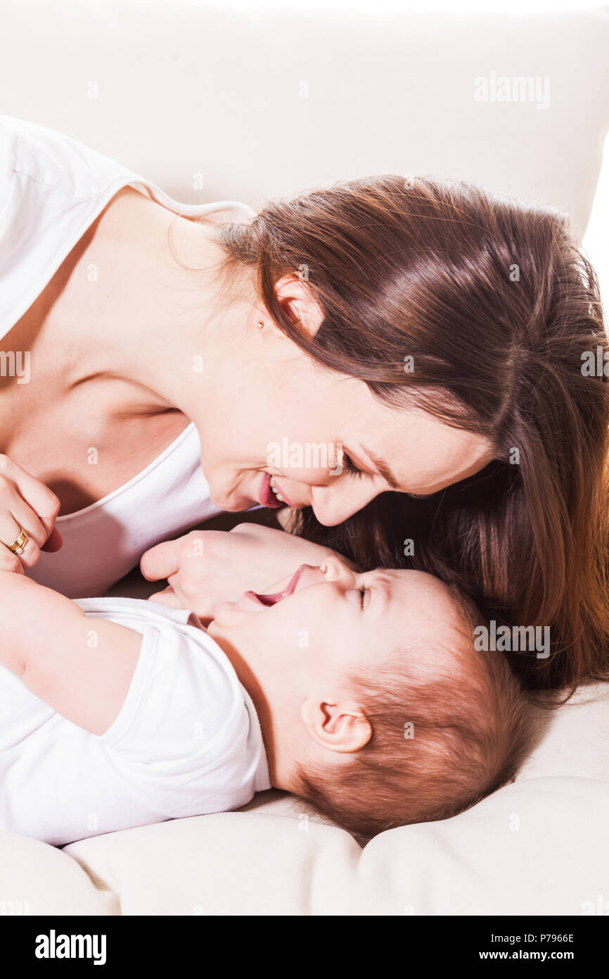 Fun charge with baby Stock Photo - Alamy