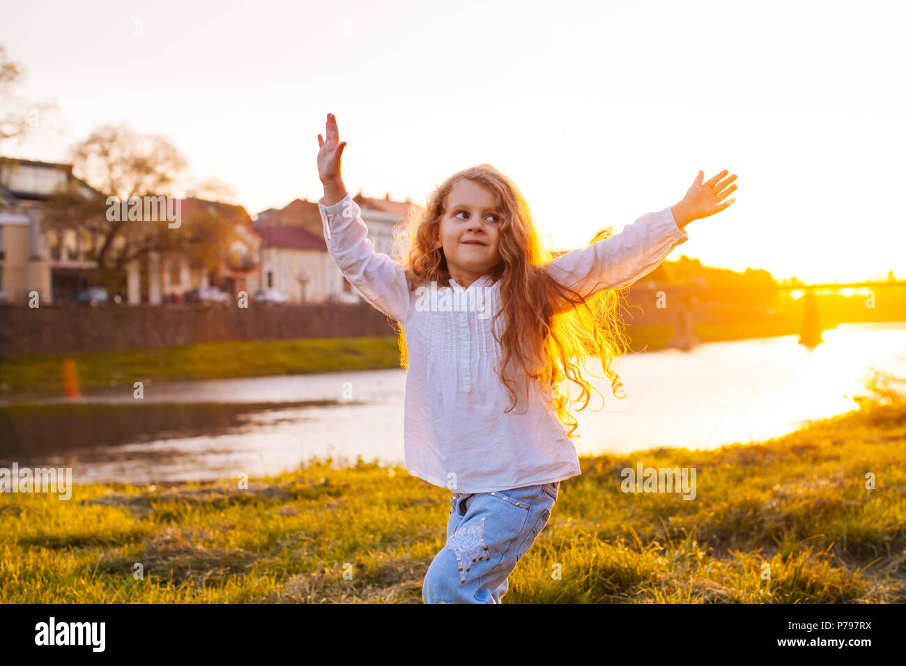 Child dancing alone happy hi-res stock photography and images - Alamy