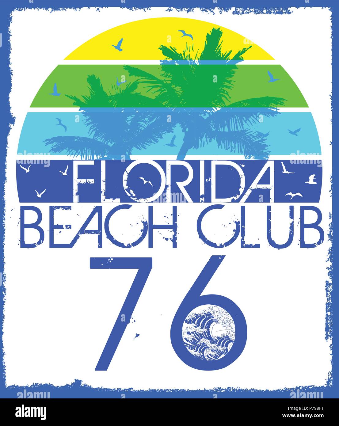 Summer beach vector background in retro style Stock Vector Image & Art ...