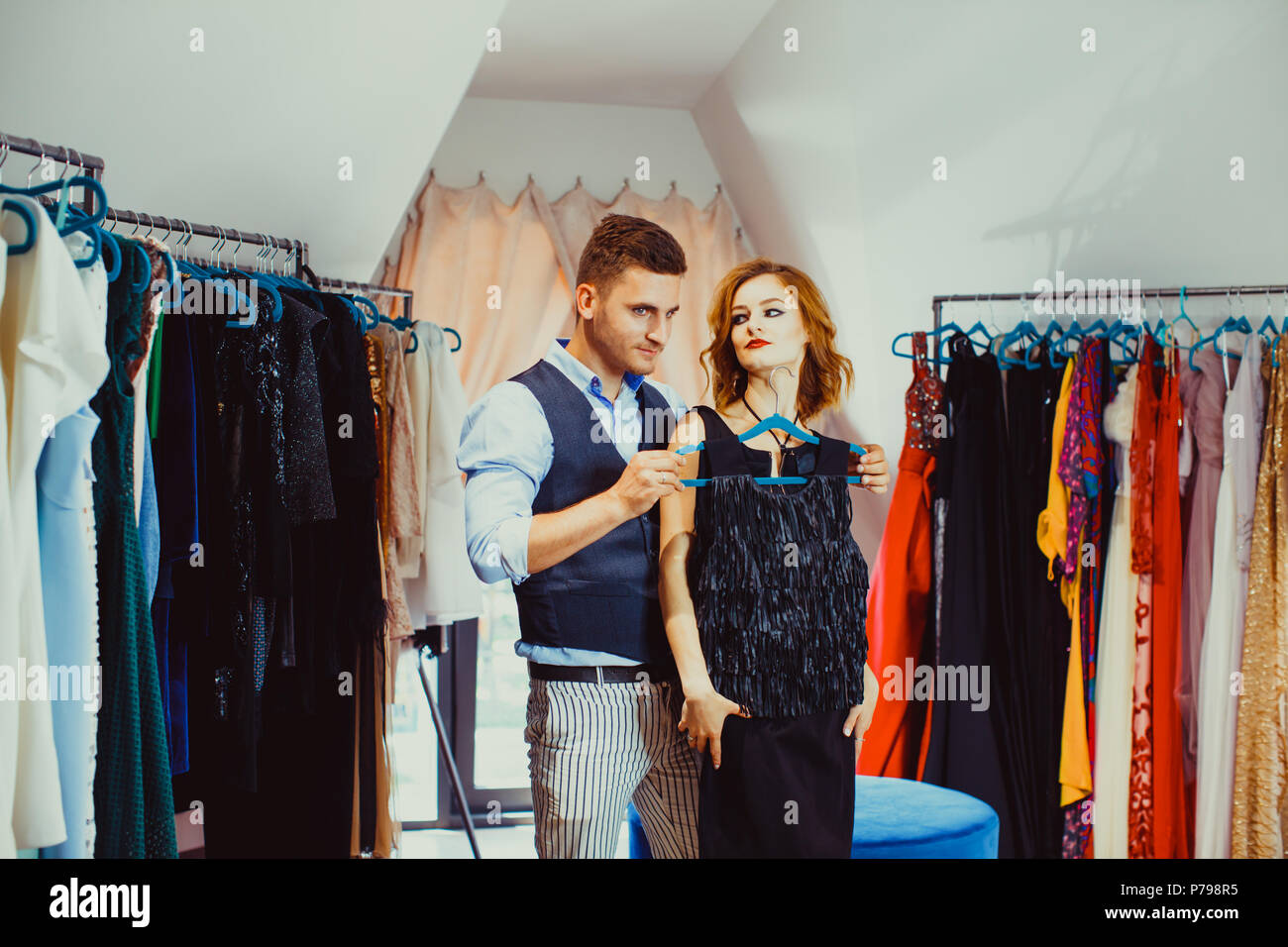 Couple of actors in their changing room Stock Photo - Alamy