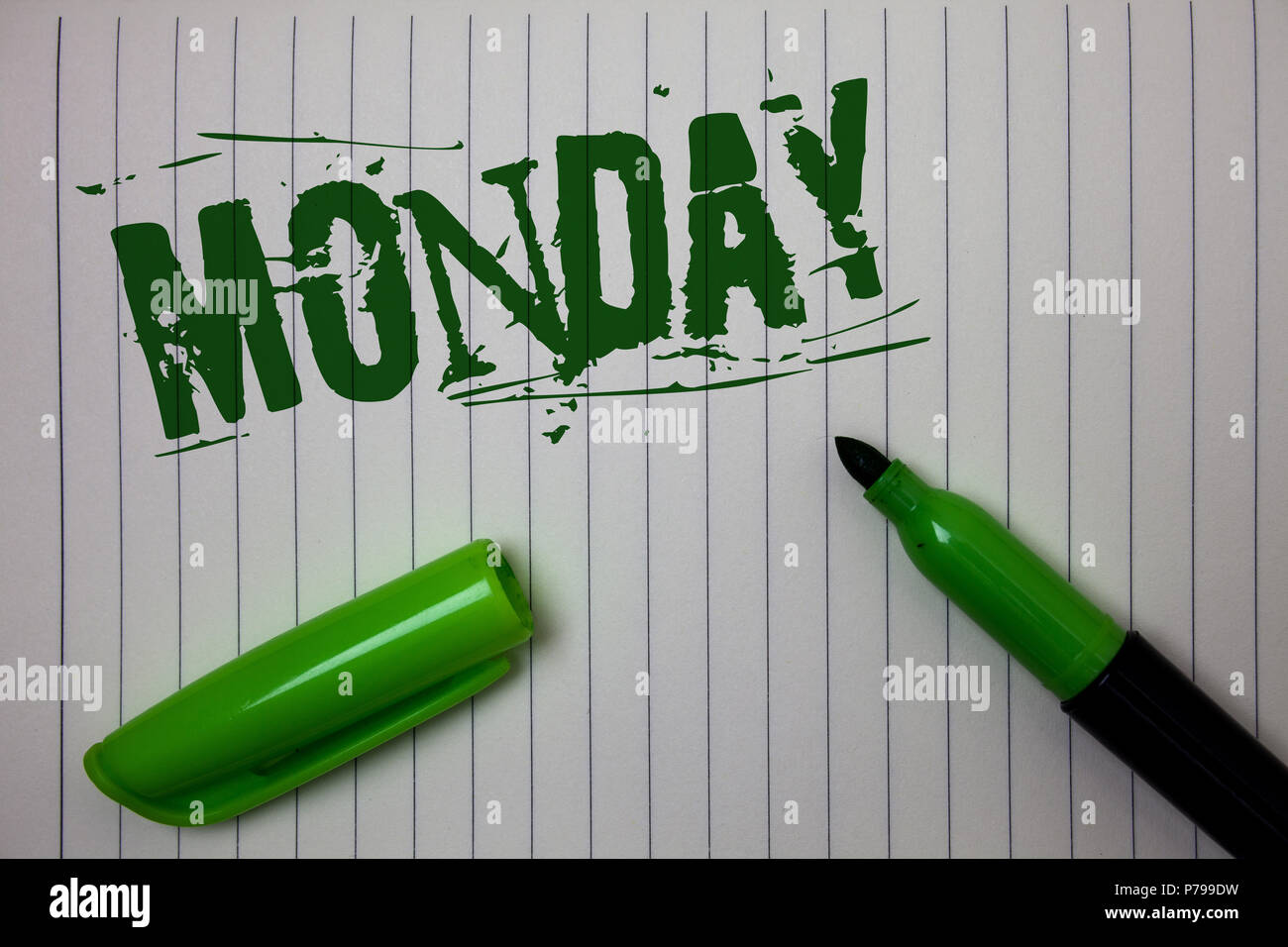 Handwriting text Monday. Concept meaning First day of the week Back to ...