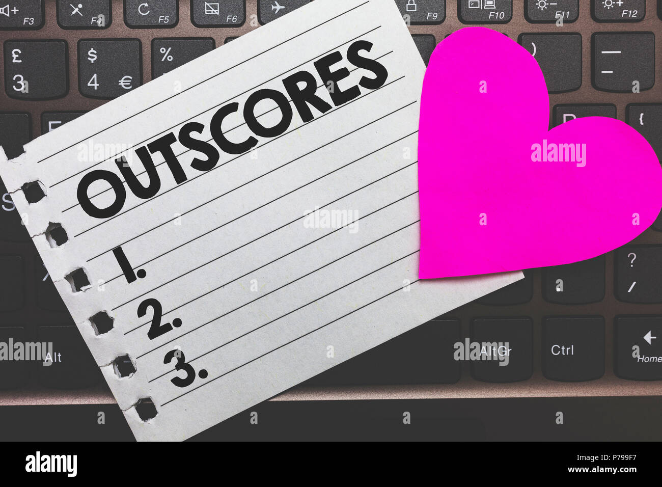 Writing note showing Outscores. Business photo showcasing Score more ...
