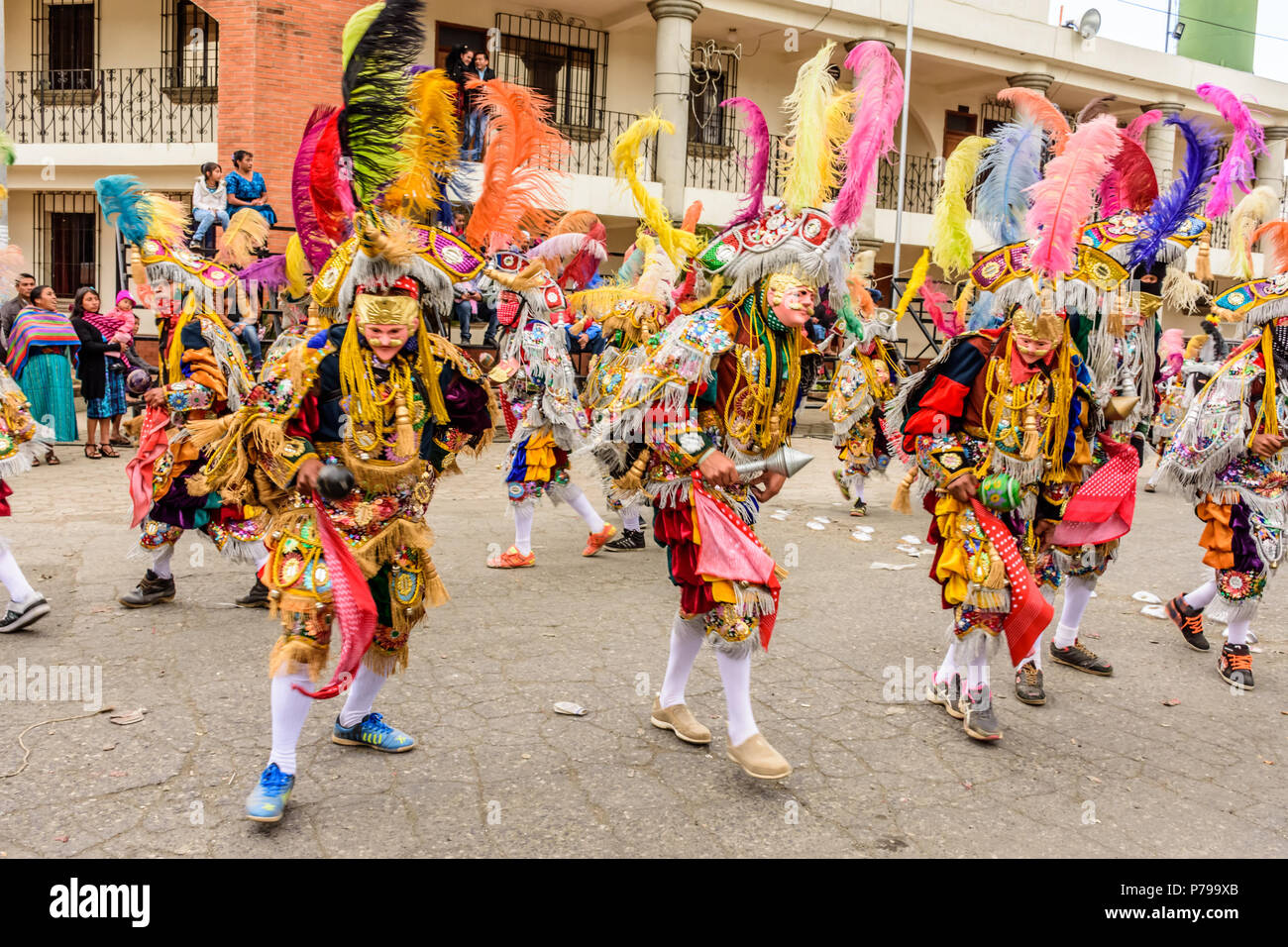 Parramos, Guatemala - December 28, 2016: Traditional folk dancers in ...