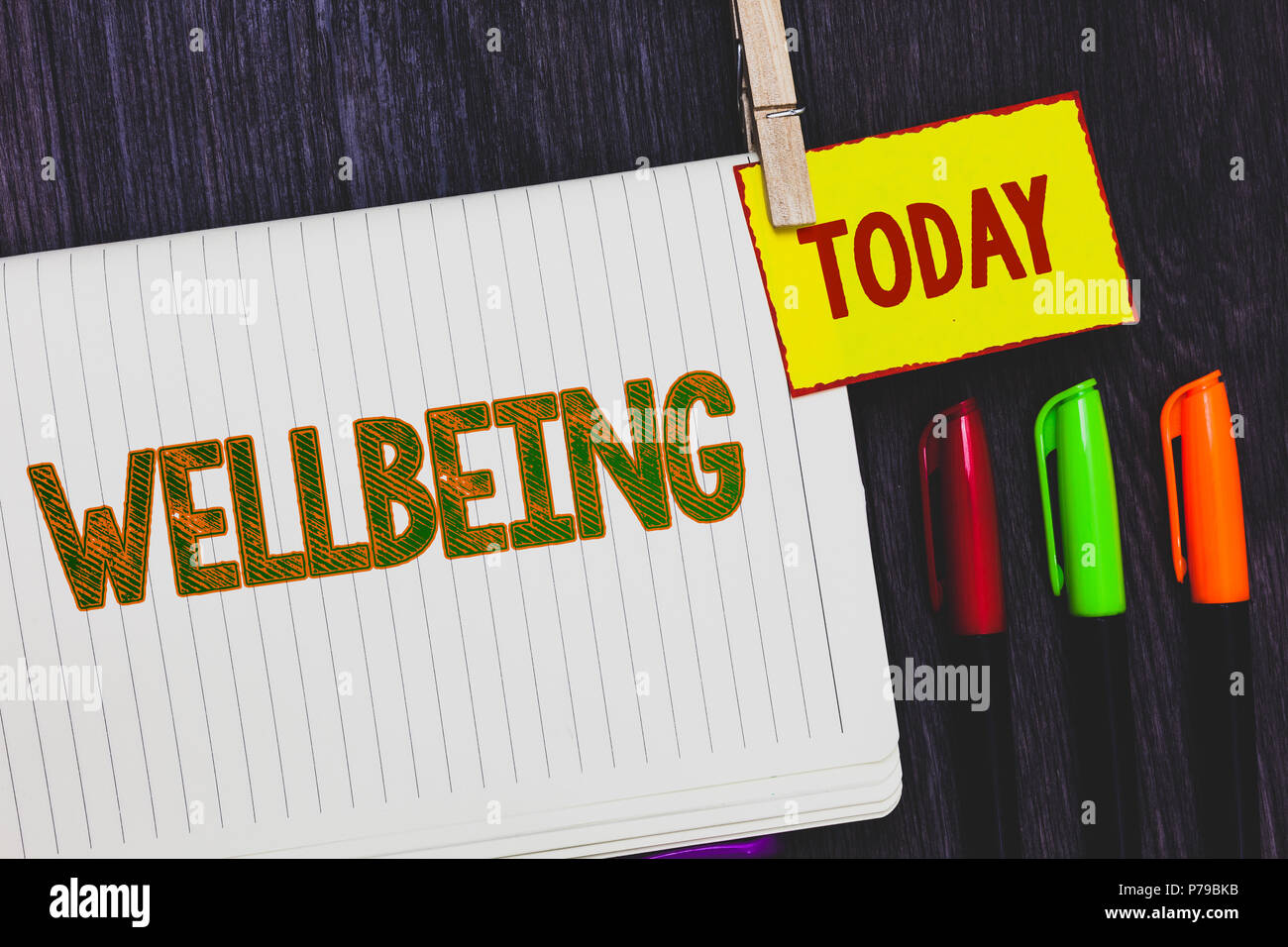 Handwriting text writing Wellbeing. Concept meaning Healthy lifestyle ...