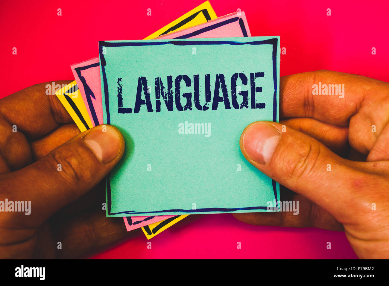 Writing note showing Language. Business photo showcasing Method of ...