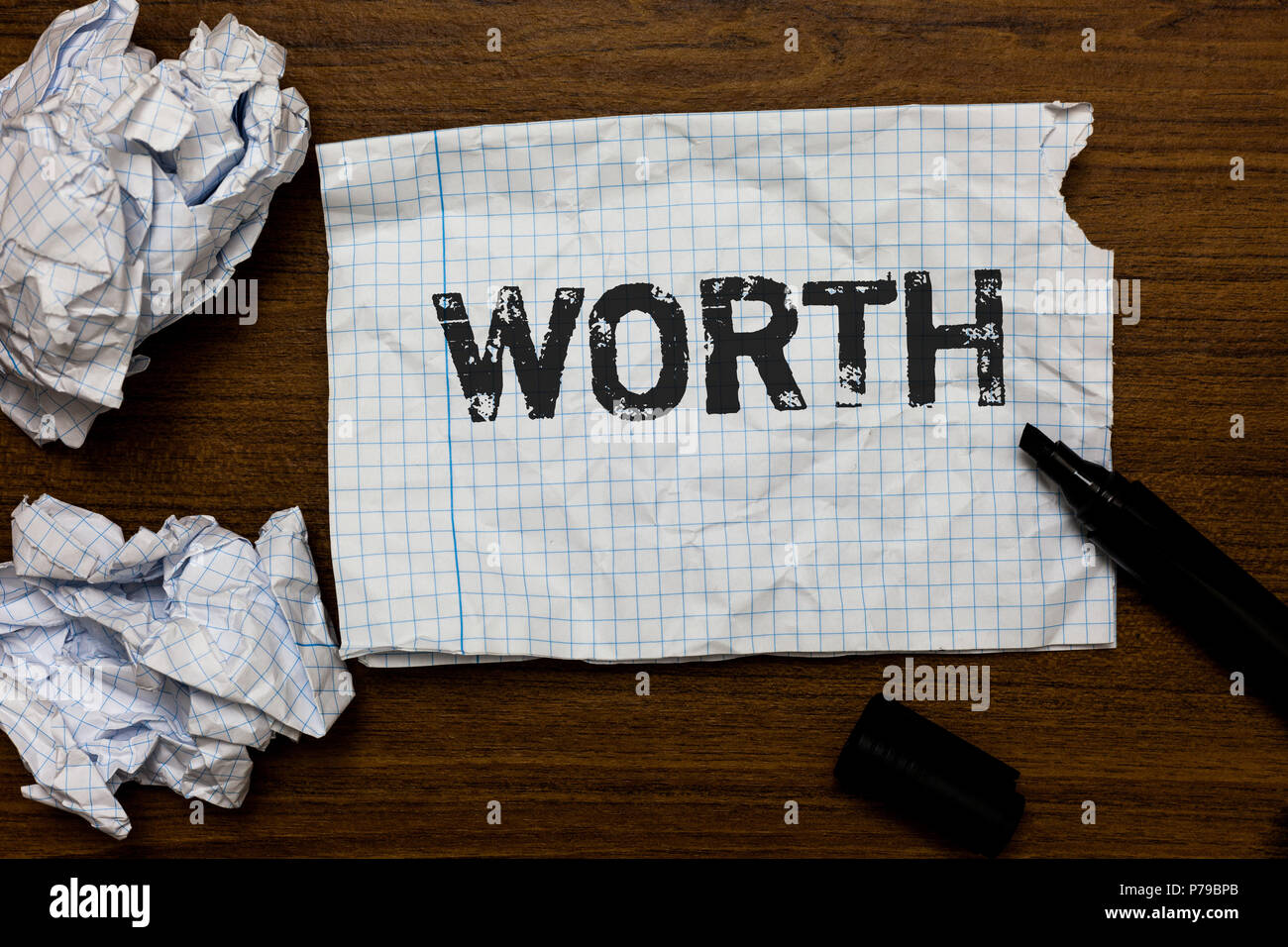 Handwriting text writing Worth. Concept meaning Measurement of personal ...