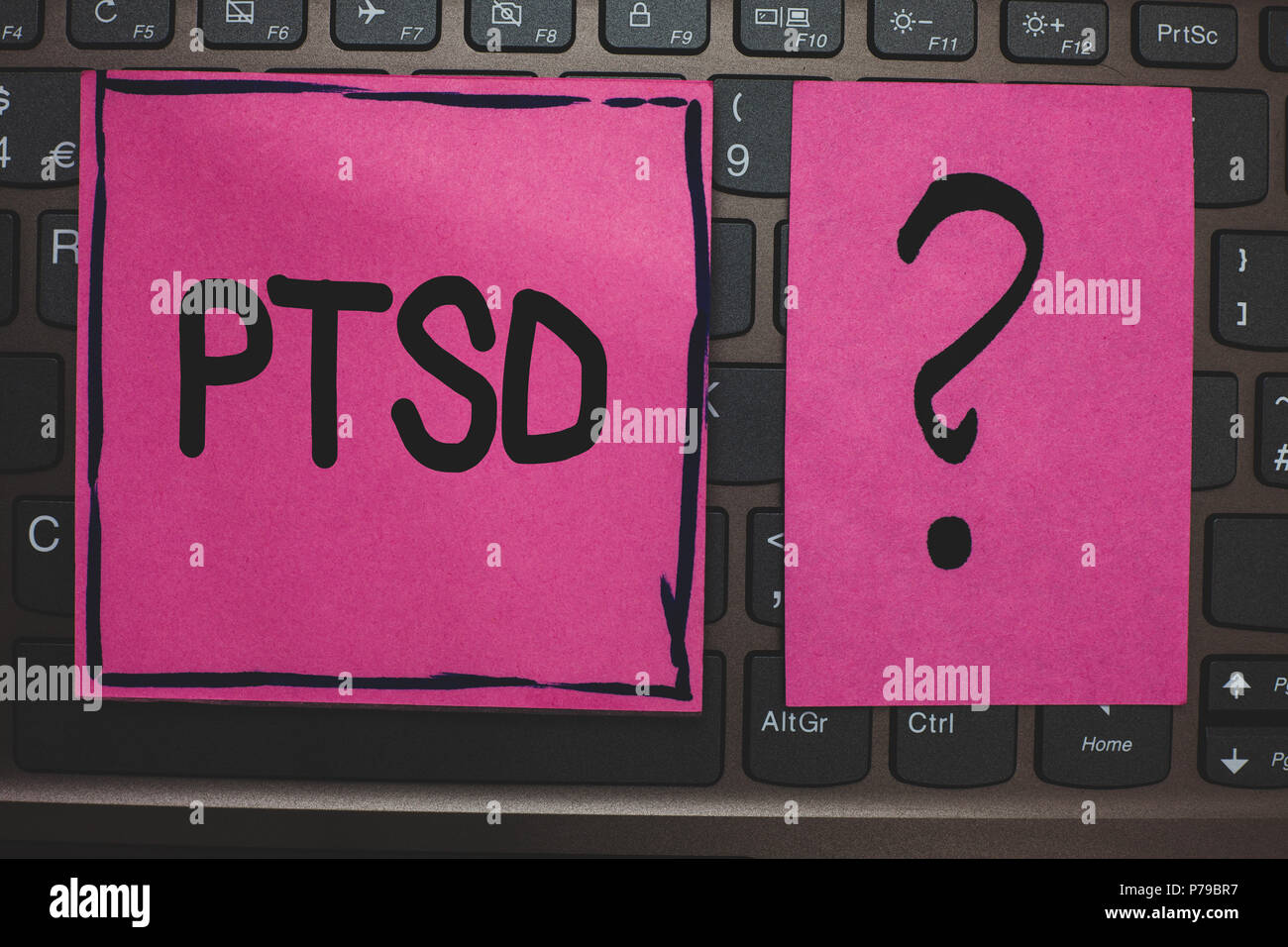 Writing note showing Ptsd. Business photo showcasing Post Traumatic ...