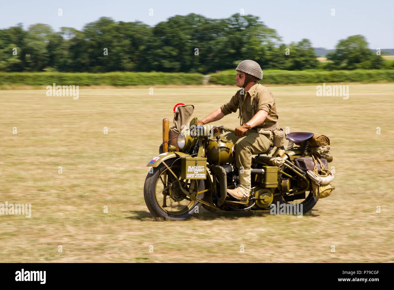 1942 US Army Harley Davidson 42WLA motorcycle at Shuttleworth Military ...