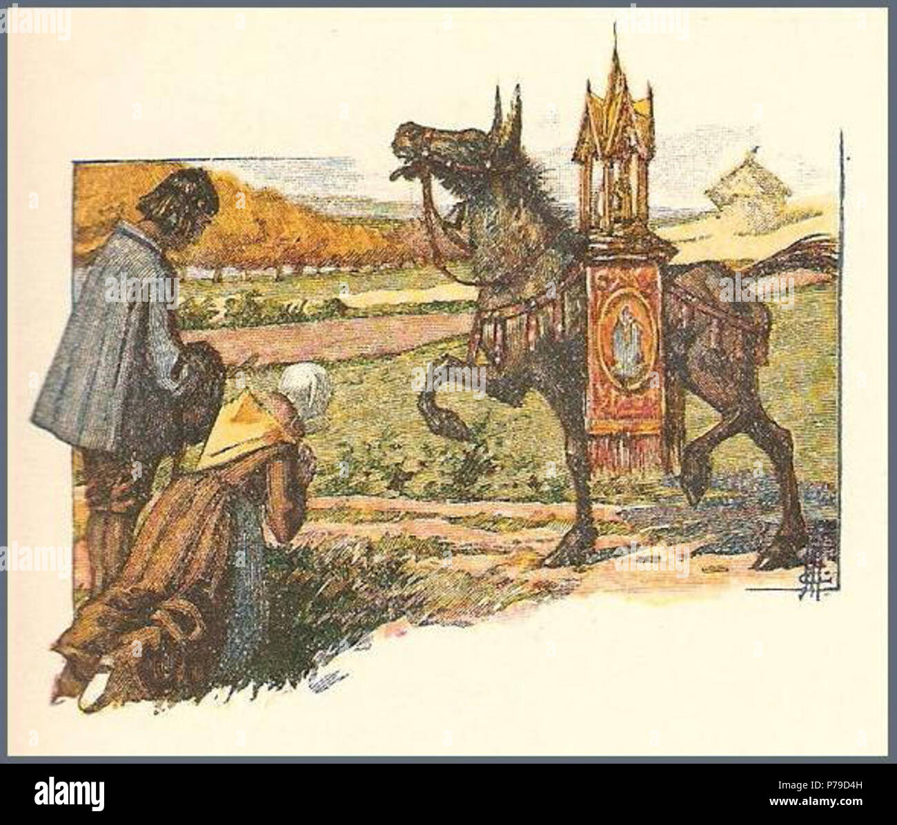 English: An illustration of La Fontaine's 'The Ass Carrying Relics' by ...