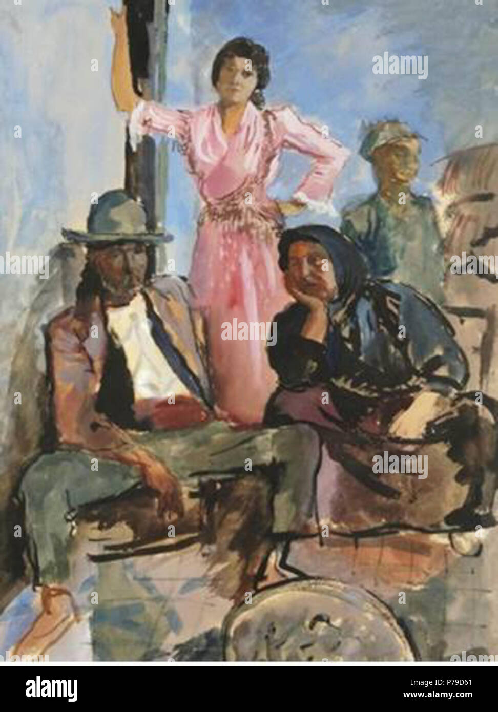 English: Gypsies . 1927 38 Launois-Gypsies Stock Photo - Alamy