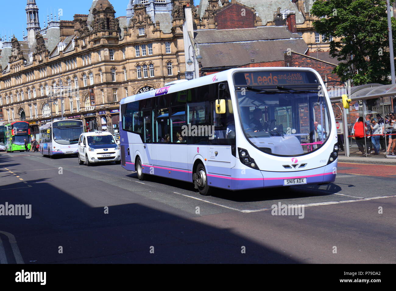 New Market Street is a popular bus route in Leeds City Centre with ...