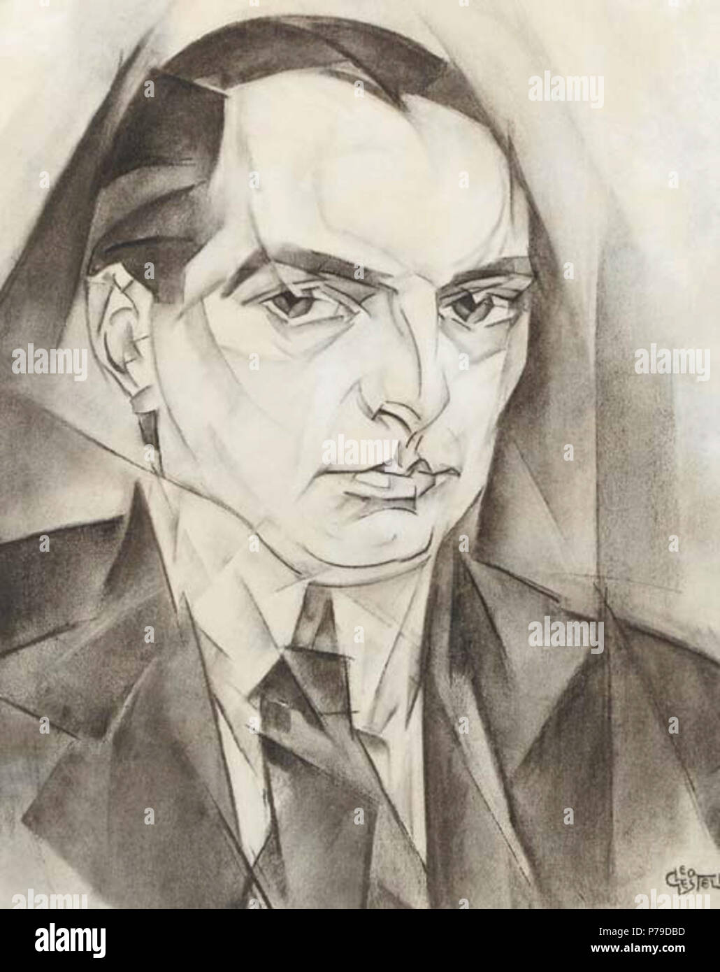 English: Self portrait. Signed and dated lower right Leo Gestel 13 ...