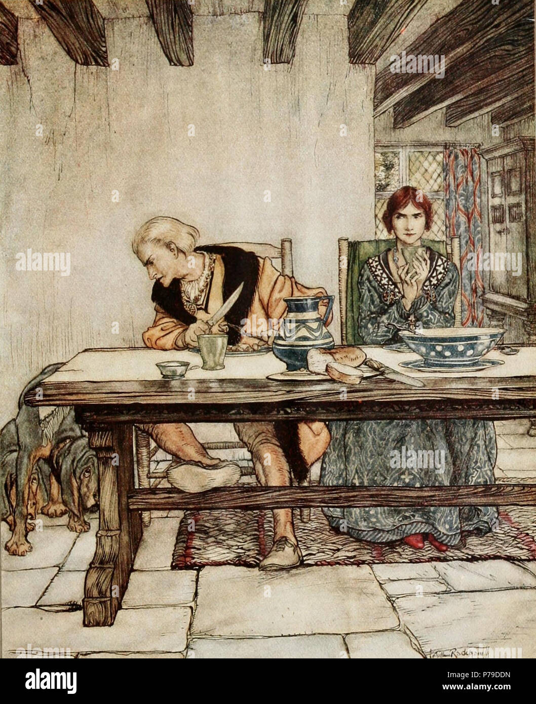 English: 'Lord Randal', by Arthur Rackham. This is an illustration from ...