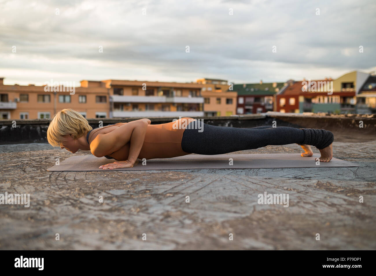 Yoga- Chaturanga Dandasana/Four-Limbed Staff Pose Stock Photo - Alamy