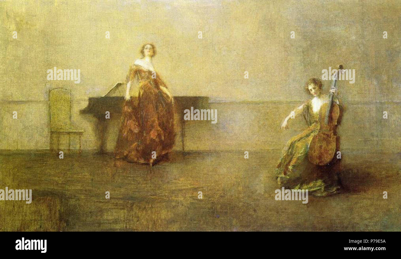 English: The song and the cello, 1910 Thomas Dewing, Private Collection ...