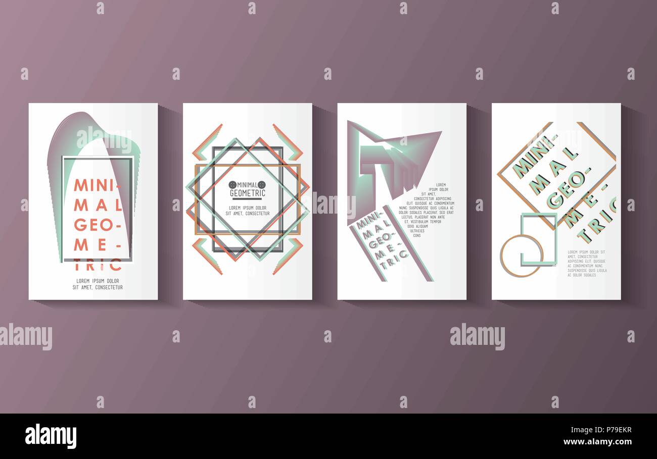 minimal geometric set templates labels vector illustration design Stock ...