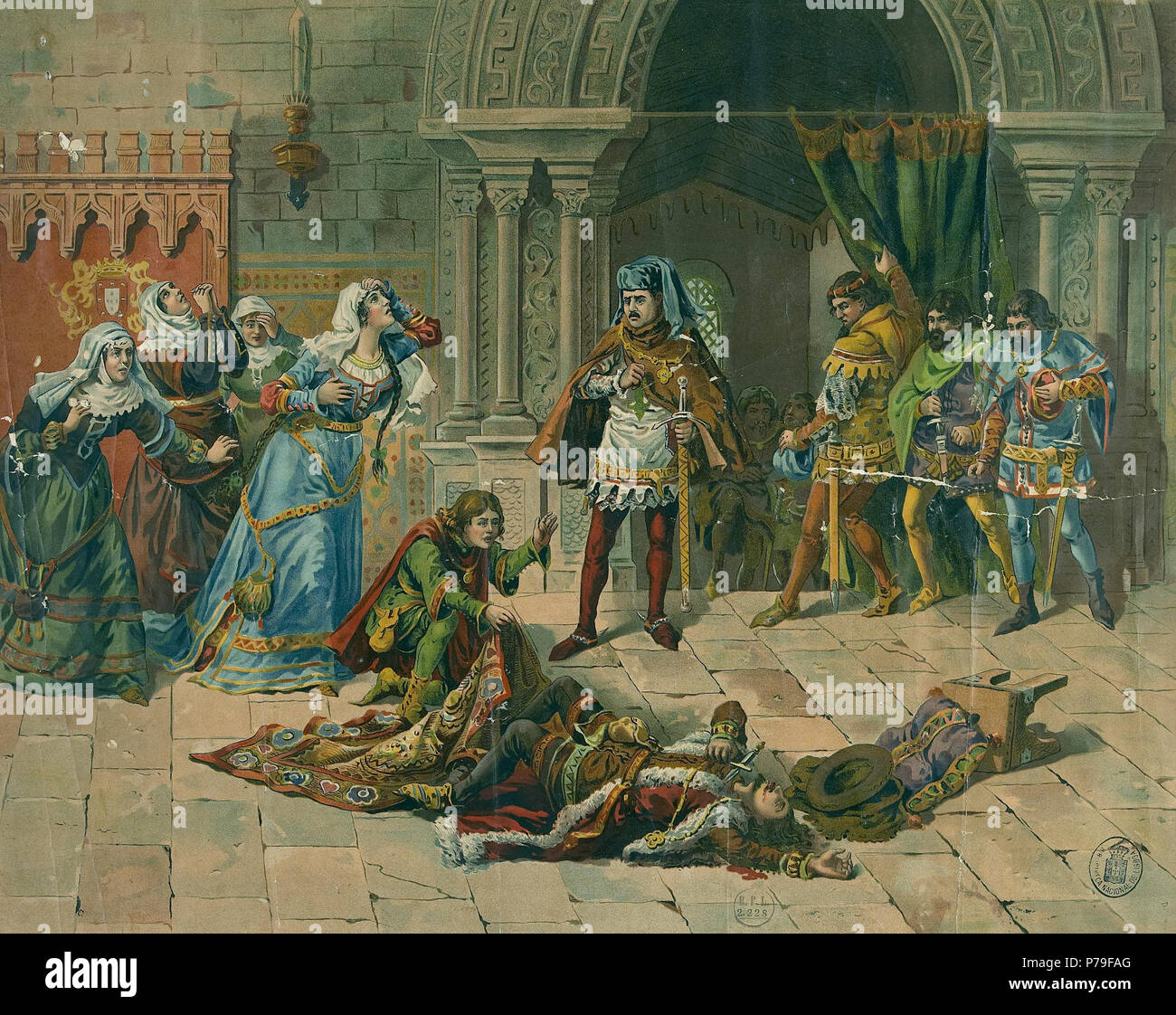 11 Leonor Telles deante do cadaver do conde de Andeiro (cropped Stock ...