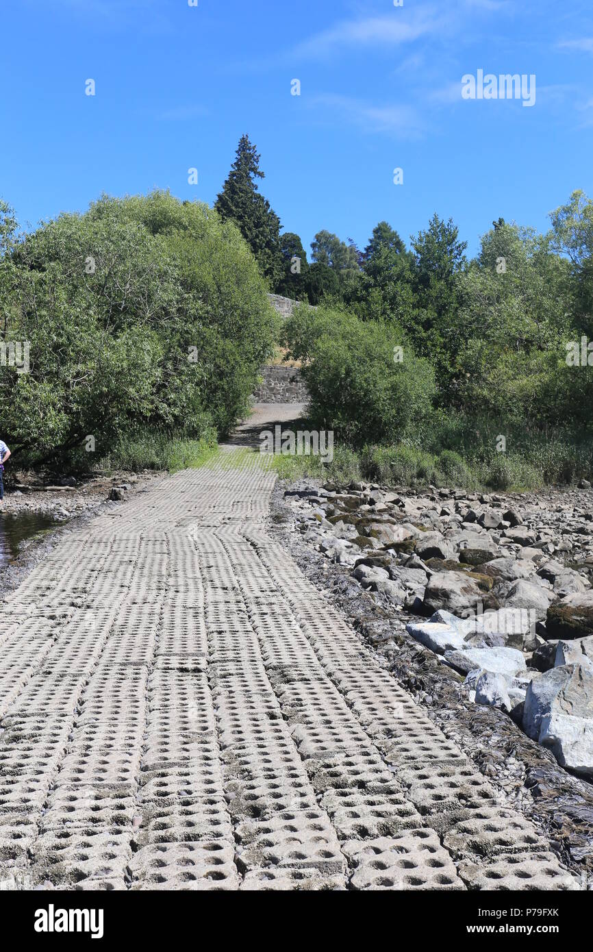 Causeway across River Tay to Friarton Island Perth Scotland July 2018 ...