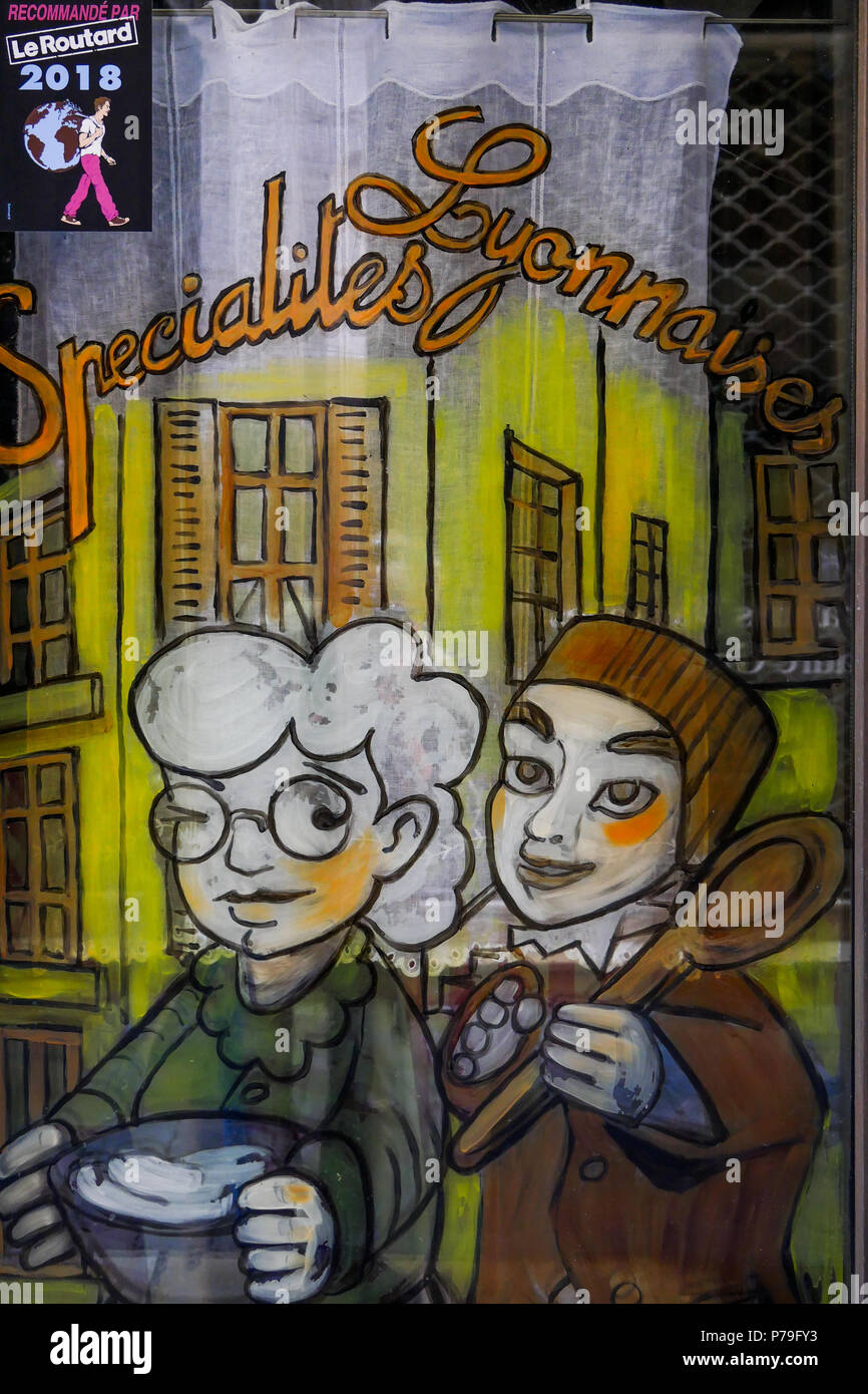 Gnafron and La mere Cotivet, Saint-Jean district, Lyon, France Stock ...