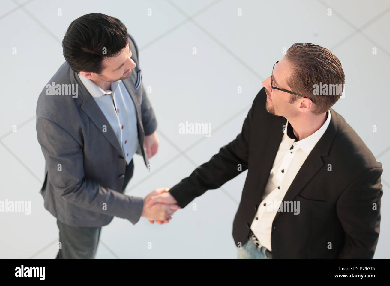 Top view handshake manager hi-res stock photography and images - Alamy
