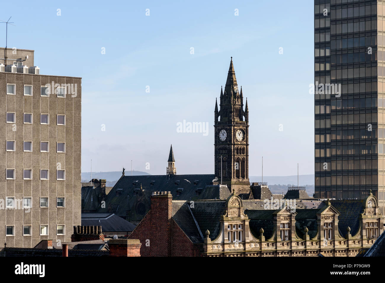 View of victorian style clock tower in Middlesbrough UK Stock Photo - Alamy