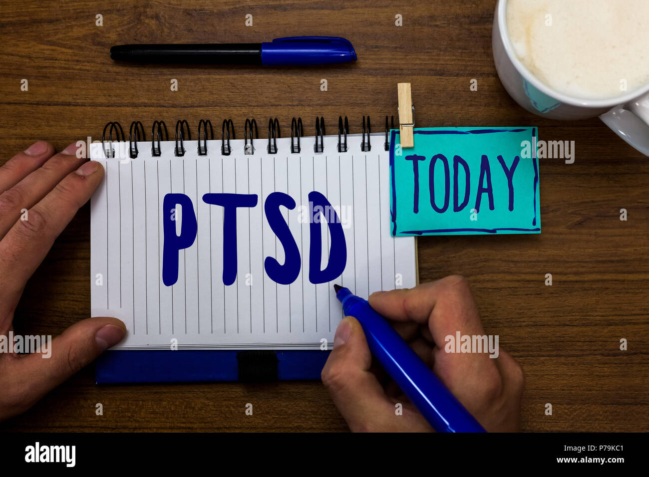 Handwriting text Ptsd. Concept meaning Post Traumatic Stress Disorder ...