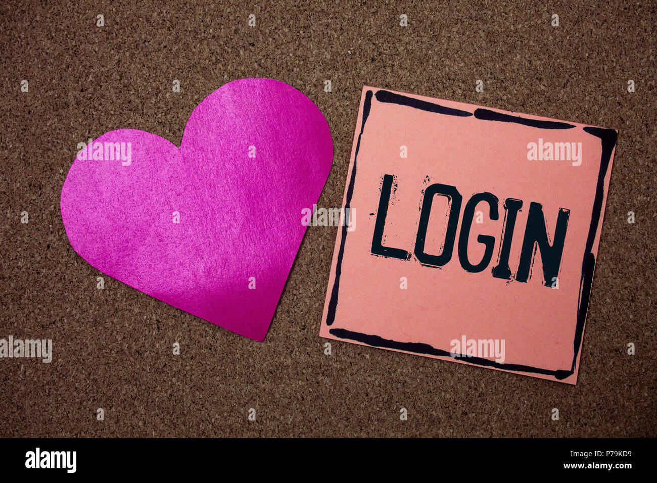 Word writing text Login. Business concept for Act of entering into a computer database or system ...