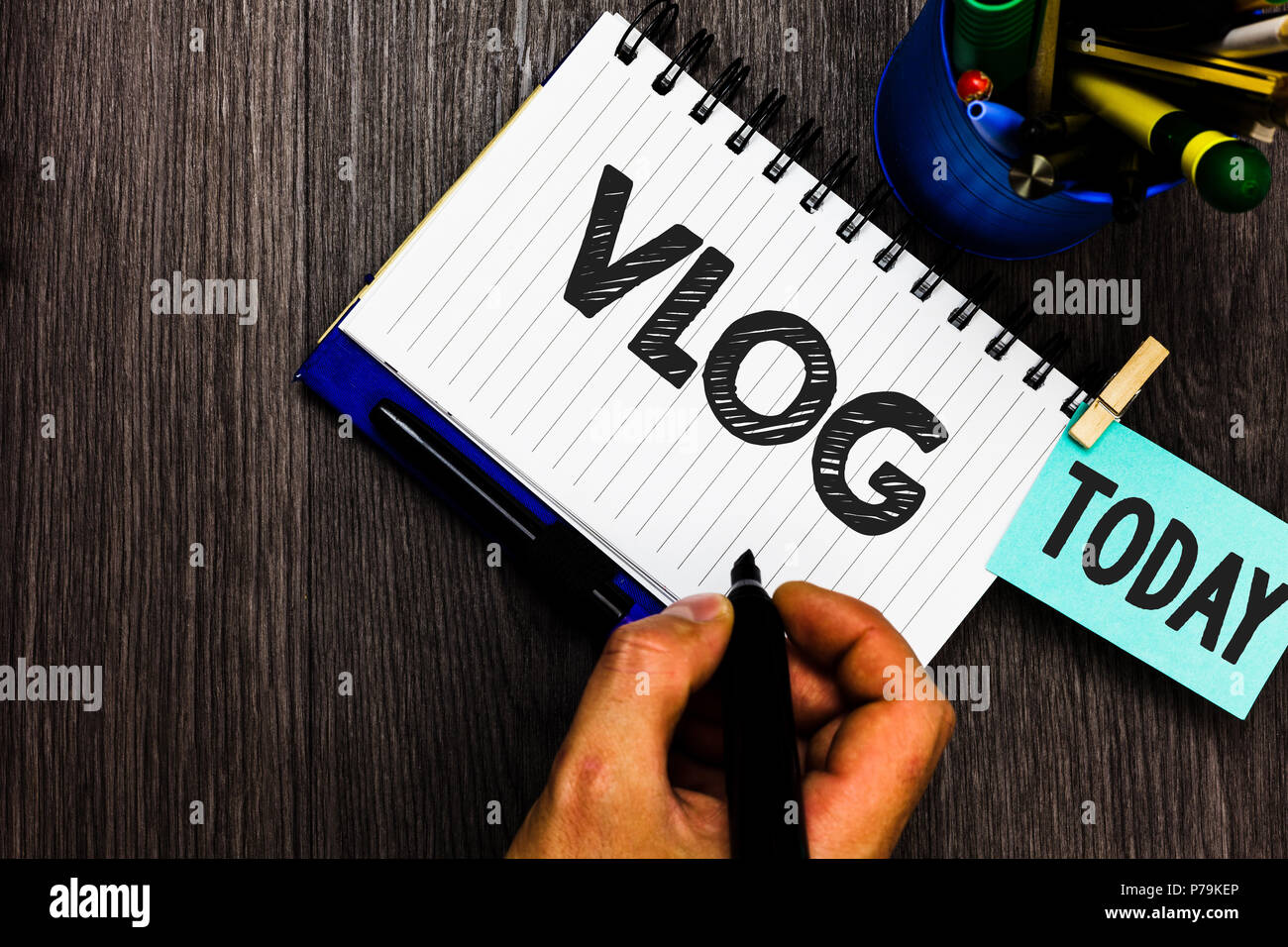 Text sign showing Vlog. Conceptual photo Entertaining multimedia self ...