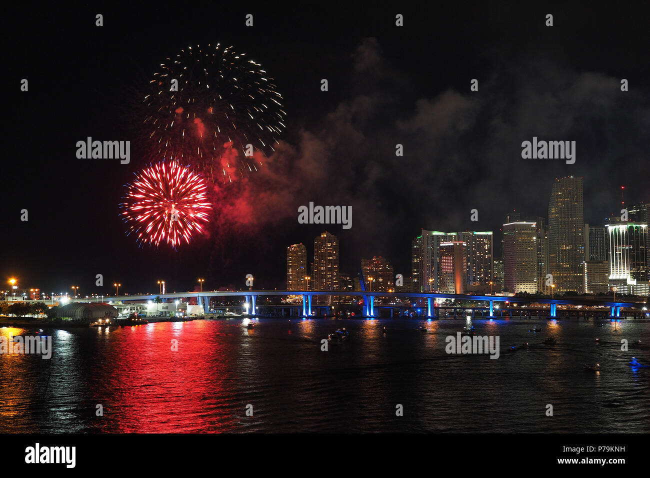 Fire works celebrating American Independence Day (Fourth of July) and ...