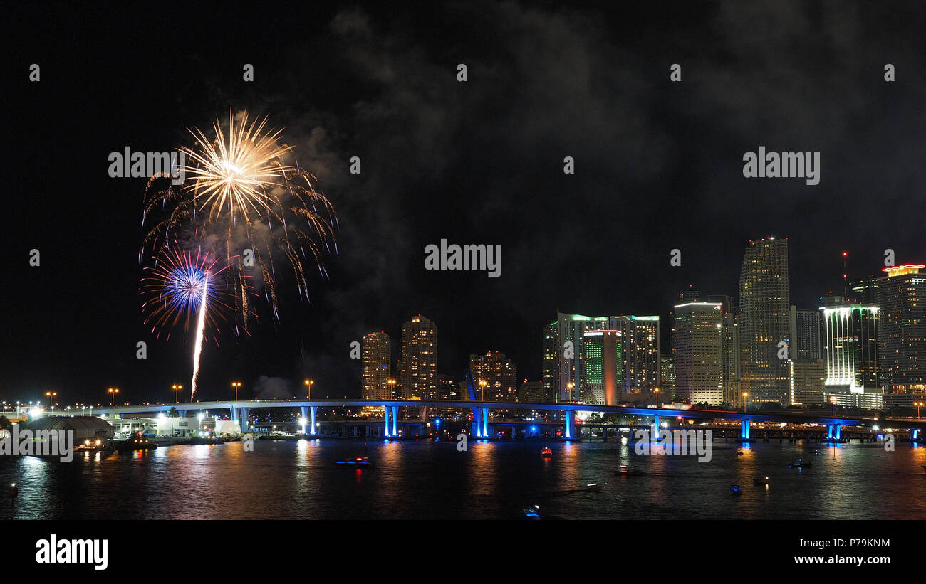Fire works celebrating American Independence Day (Fourth of July) and ...