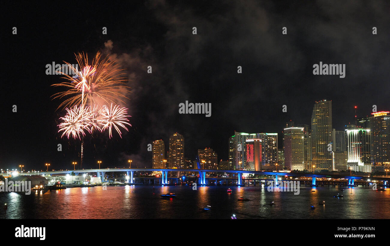 Fire works celebrating American Independence Day (Fourth of July) and ...