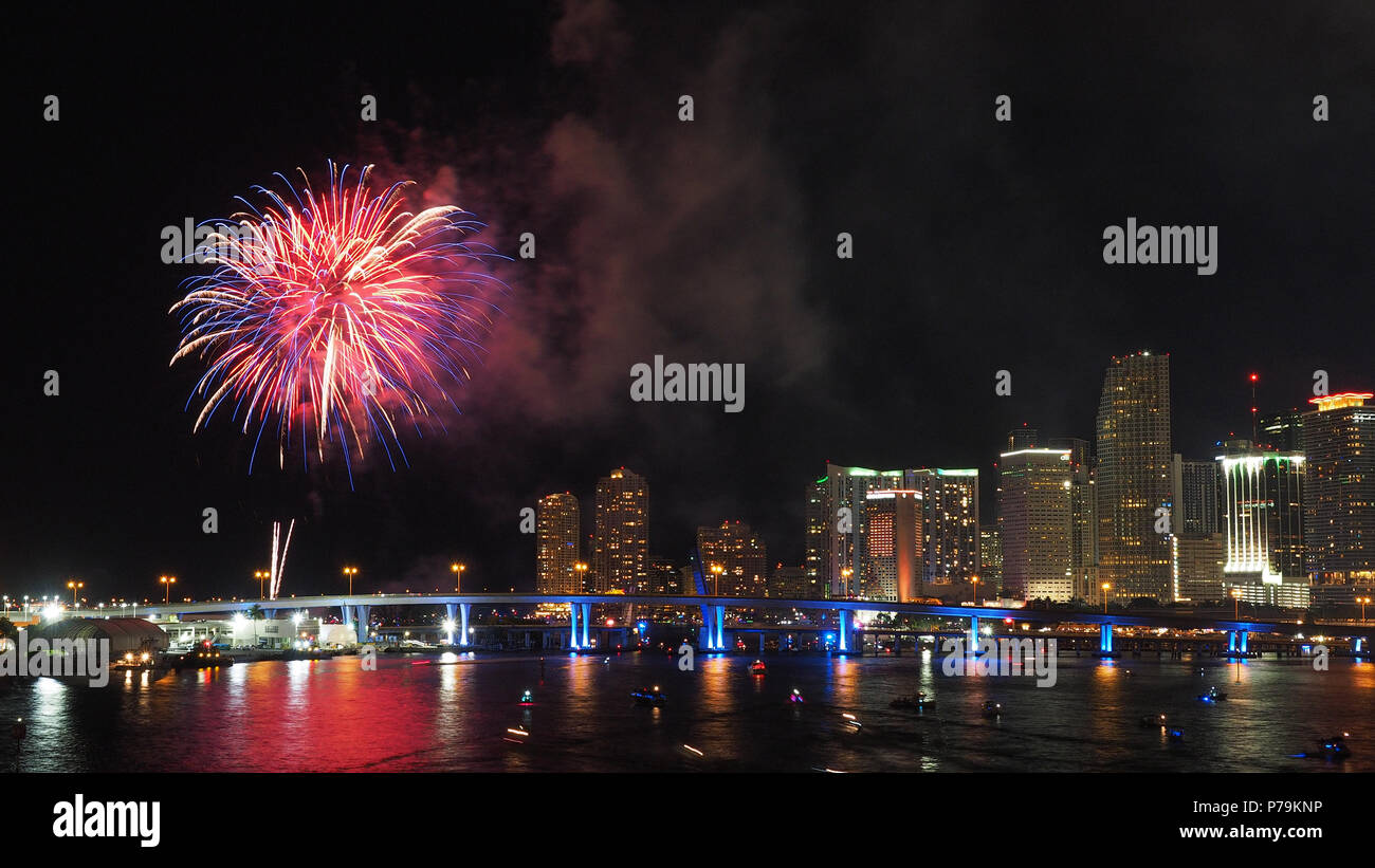Fire works celebrating American Independence Day (Fourth of July) and ...