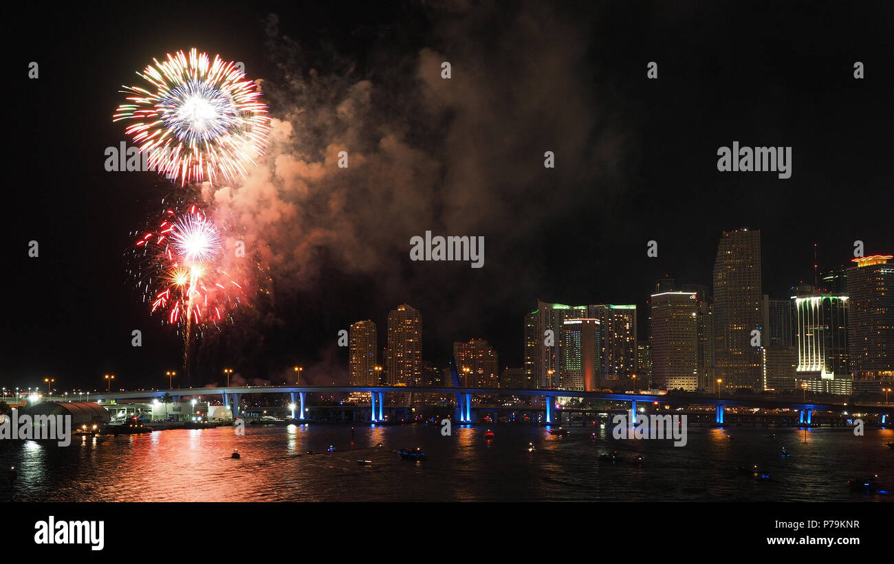 Fire works celebrating American Independence Day (Fourth of July) and ...
