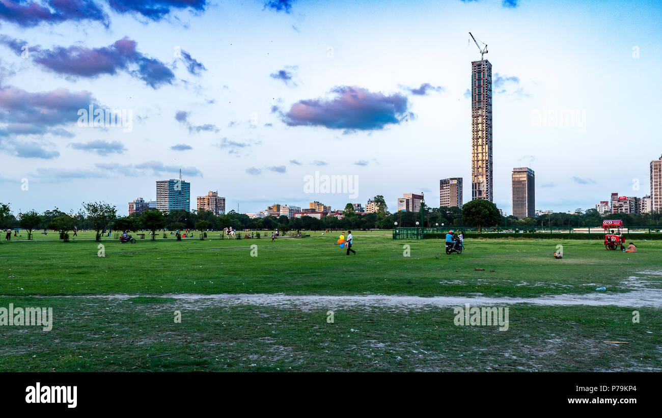 May 26,2018, kolkata, West bengal, India. An evening view cityscape of ...