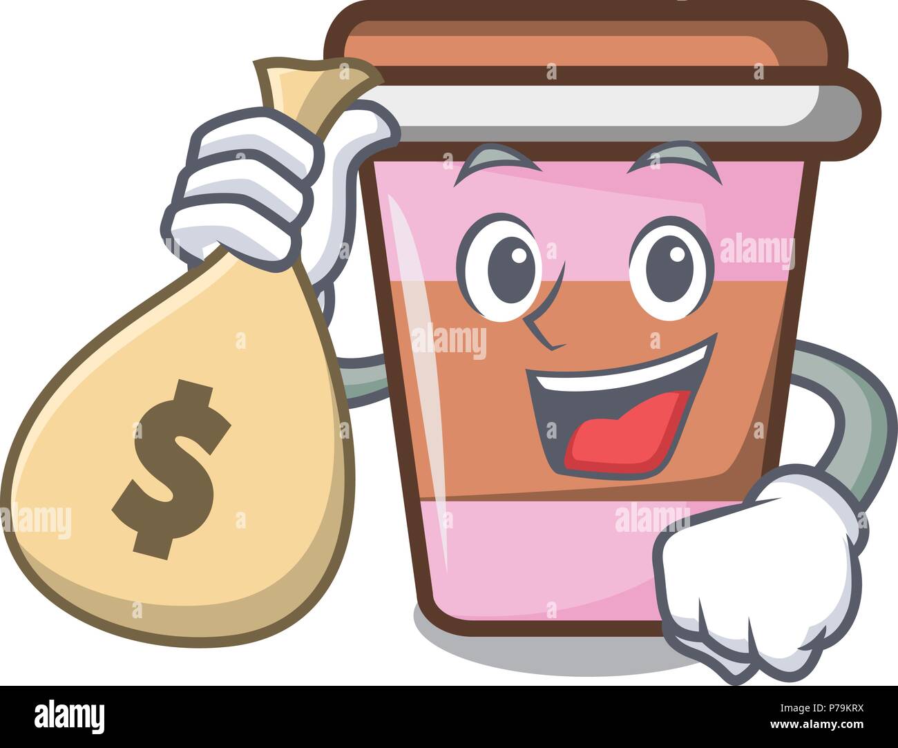 With money bag coffee cup character cartoon Stock Vector Image & Art ...