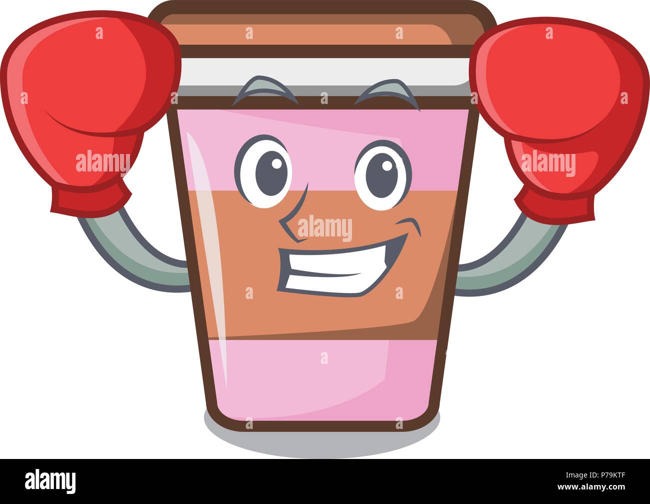 Boxing coffee cup character cartoon Stock Vector Image & Art - Alamy