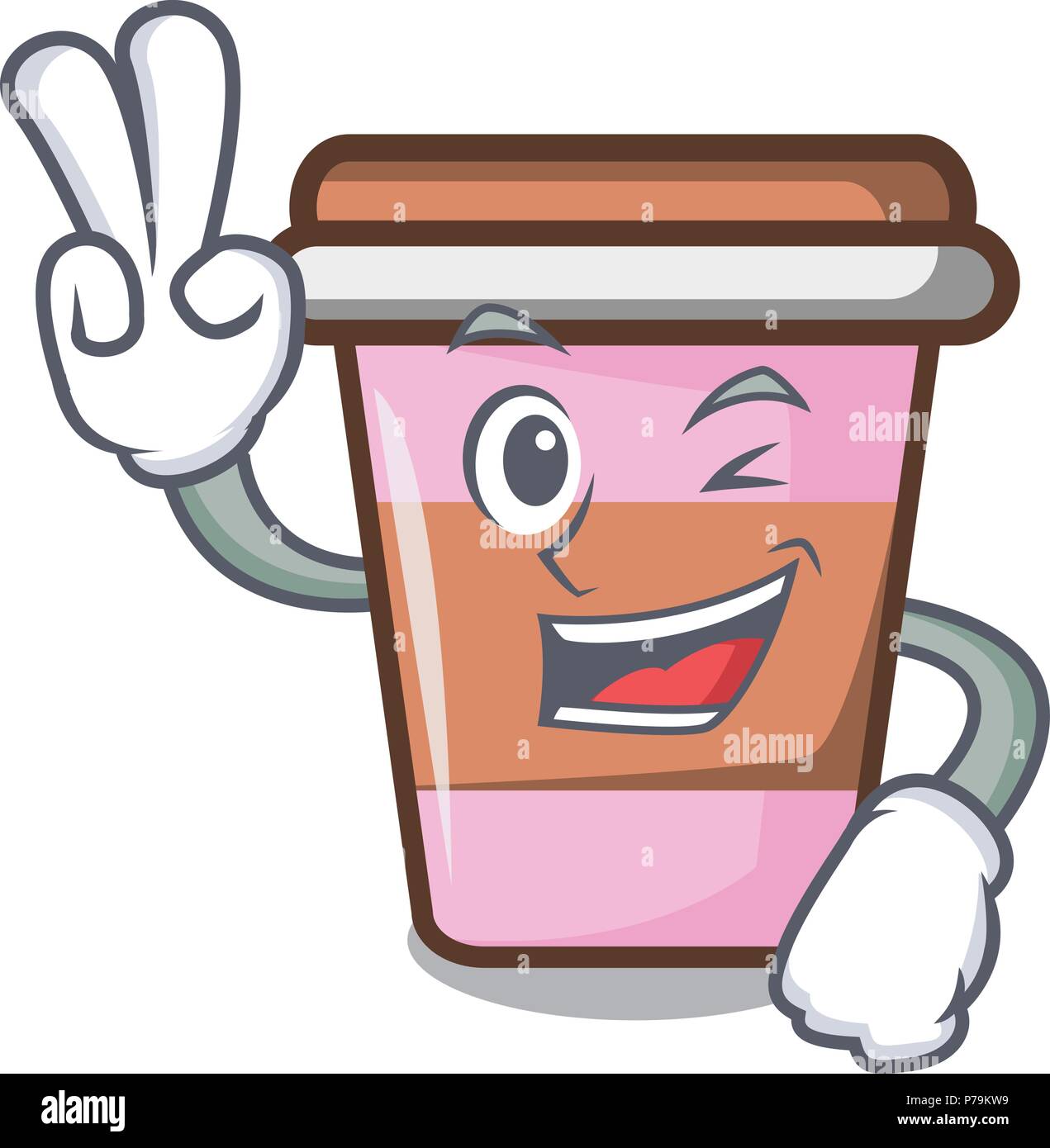 Two finger coffee cup character cartoon Stock Vector Image & Art - Alamy