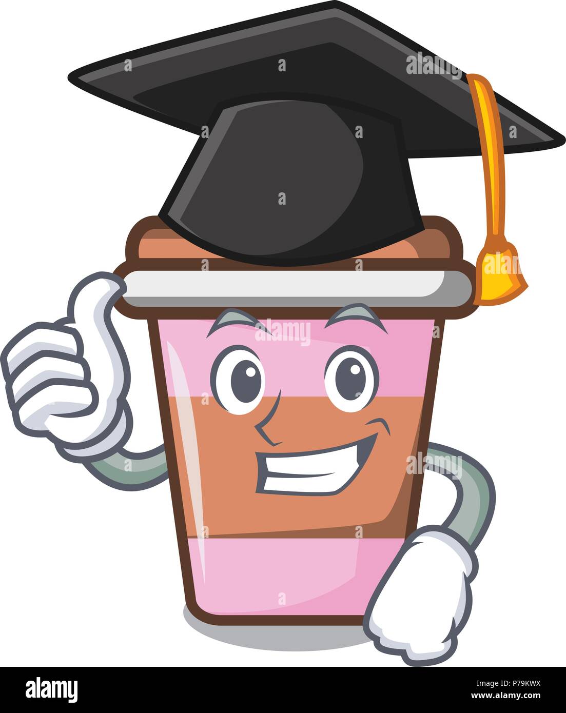 Graduation coffee cup character cartoon Stock Vector Image & Art - Alamy