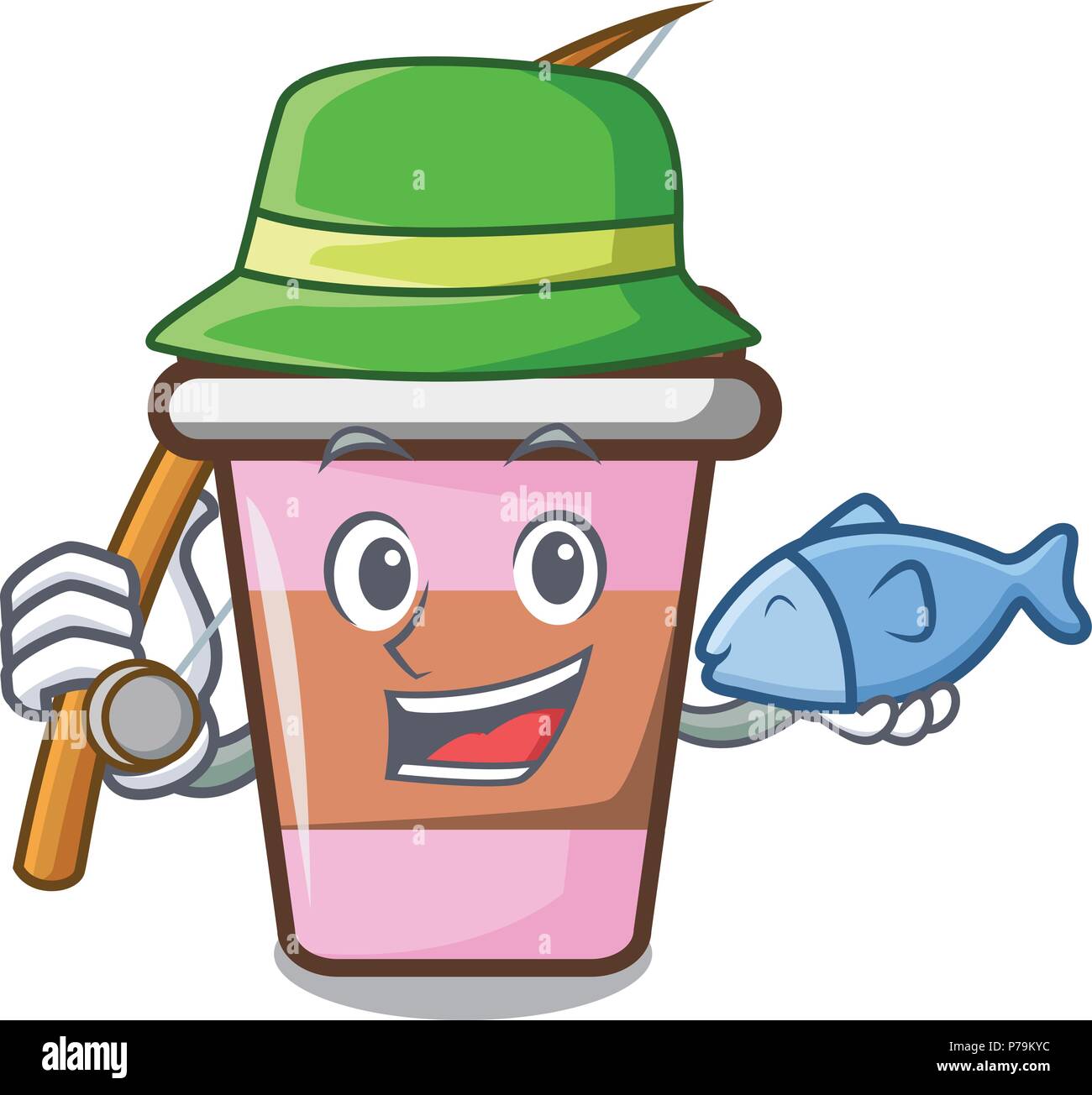 Fishing coffee cup mascot cartoon Stock Vector Image & Art - Alamy