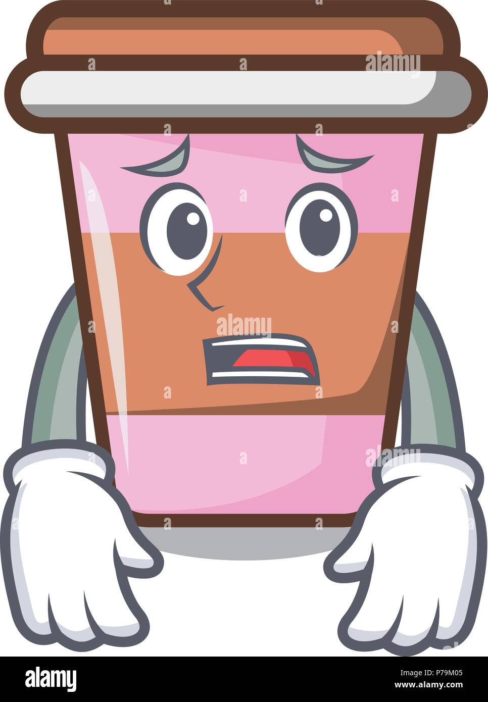 Afraid coffee cup mascot cartoon Stock Vector Image & Art - Alamy