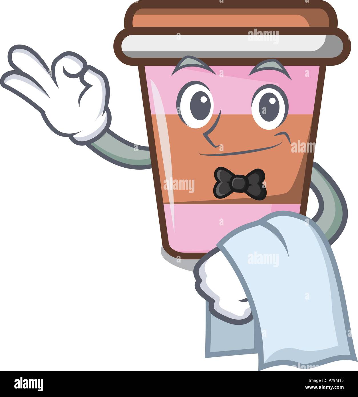 Waiter white coffee cup Stock Vector Images - Alamy