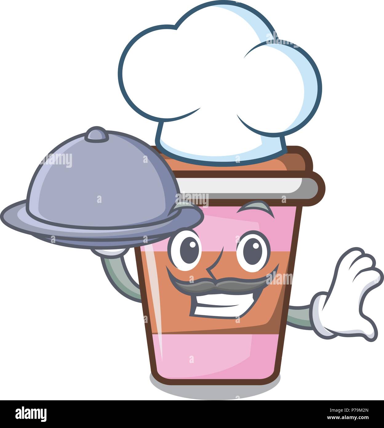 Chef with food coffee cup mascot cartoon Stock Vector Image & Art - Alamy
