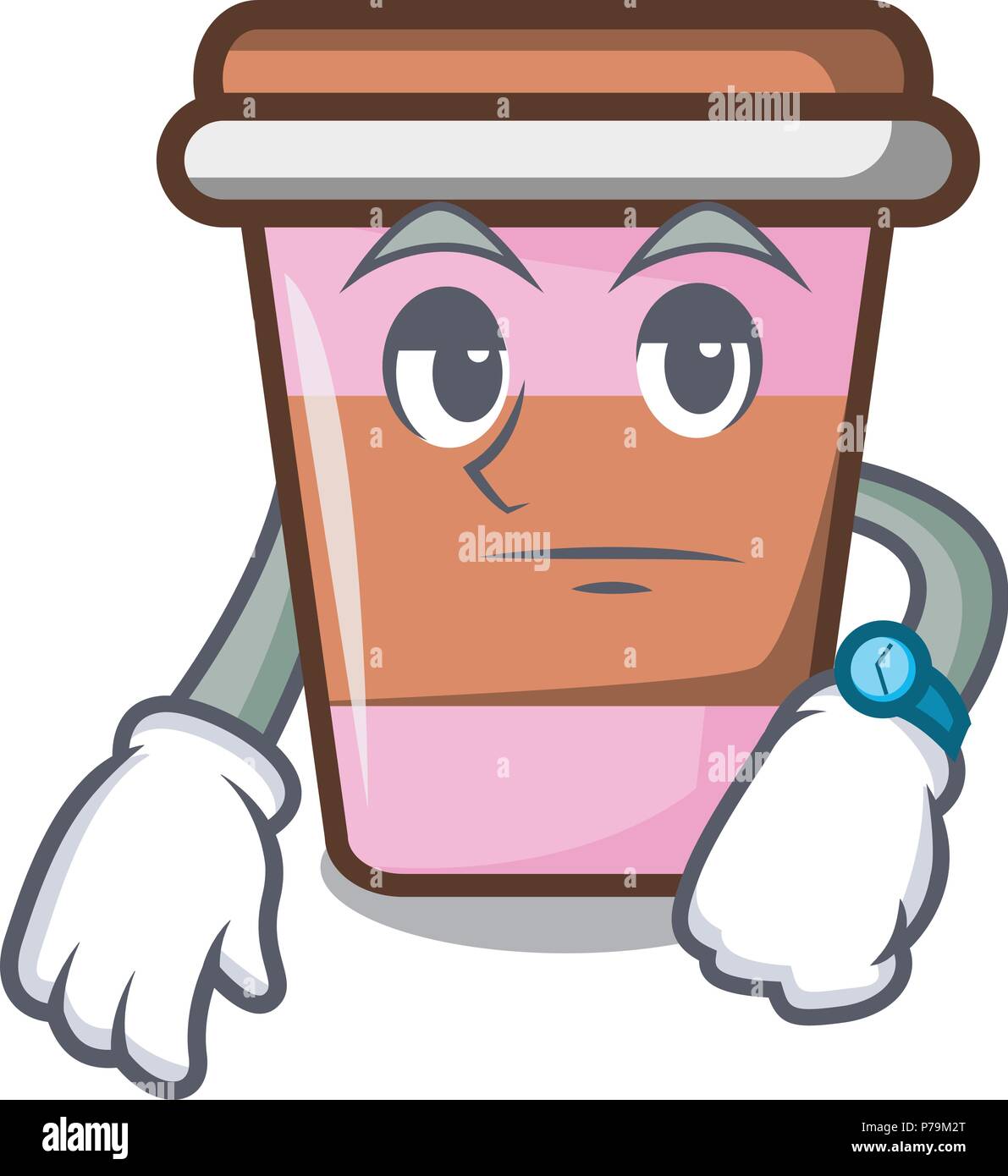Waiting coffee cup mascot cartoon Stock Vector Image & Art - Alamy